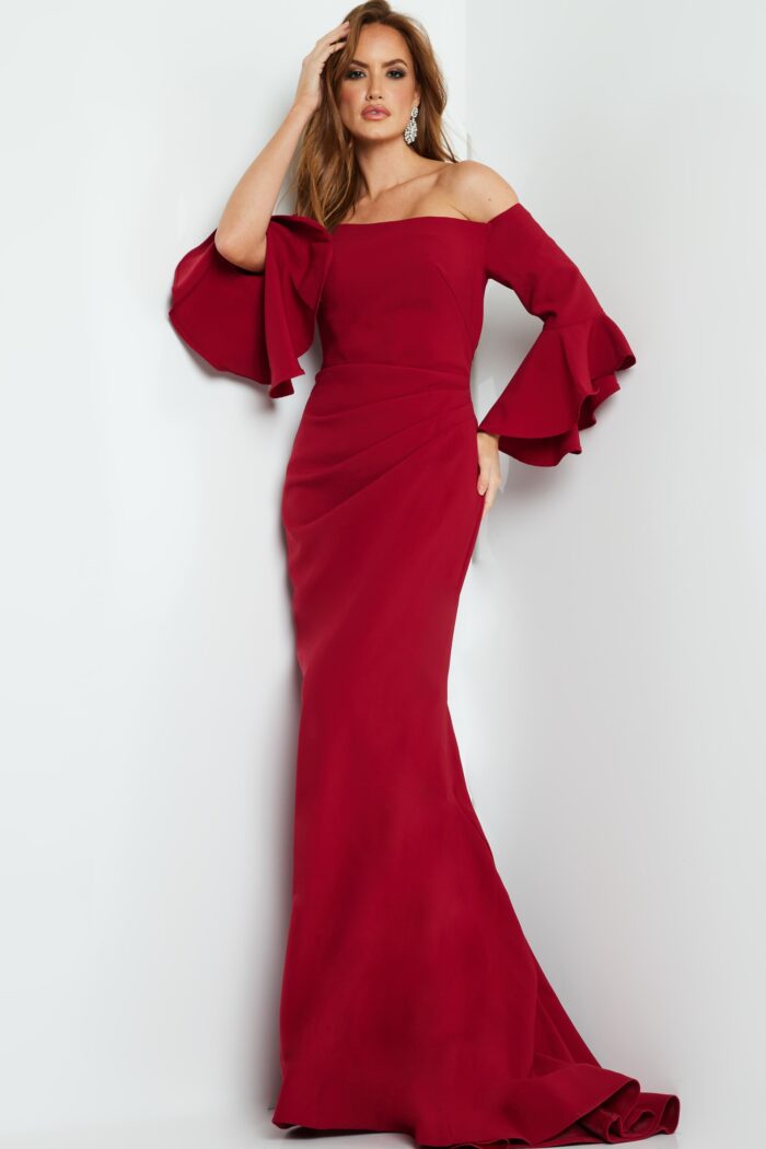 Bell Sleeves Off The Shoulder Dress 07065 Jovani Fashions