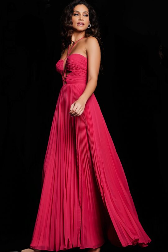 Fuchsia Cut Out Maxi Dress 39139 - Jovani