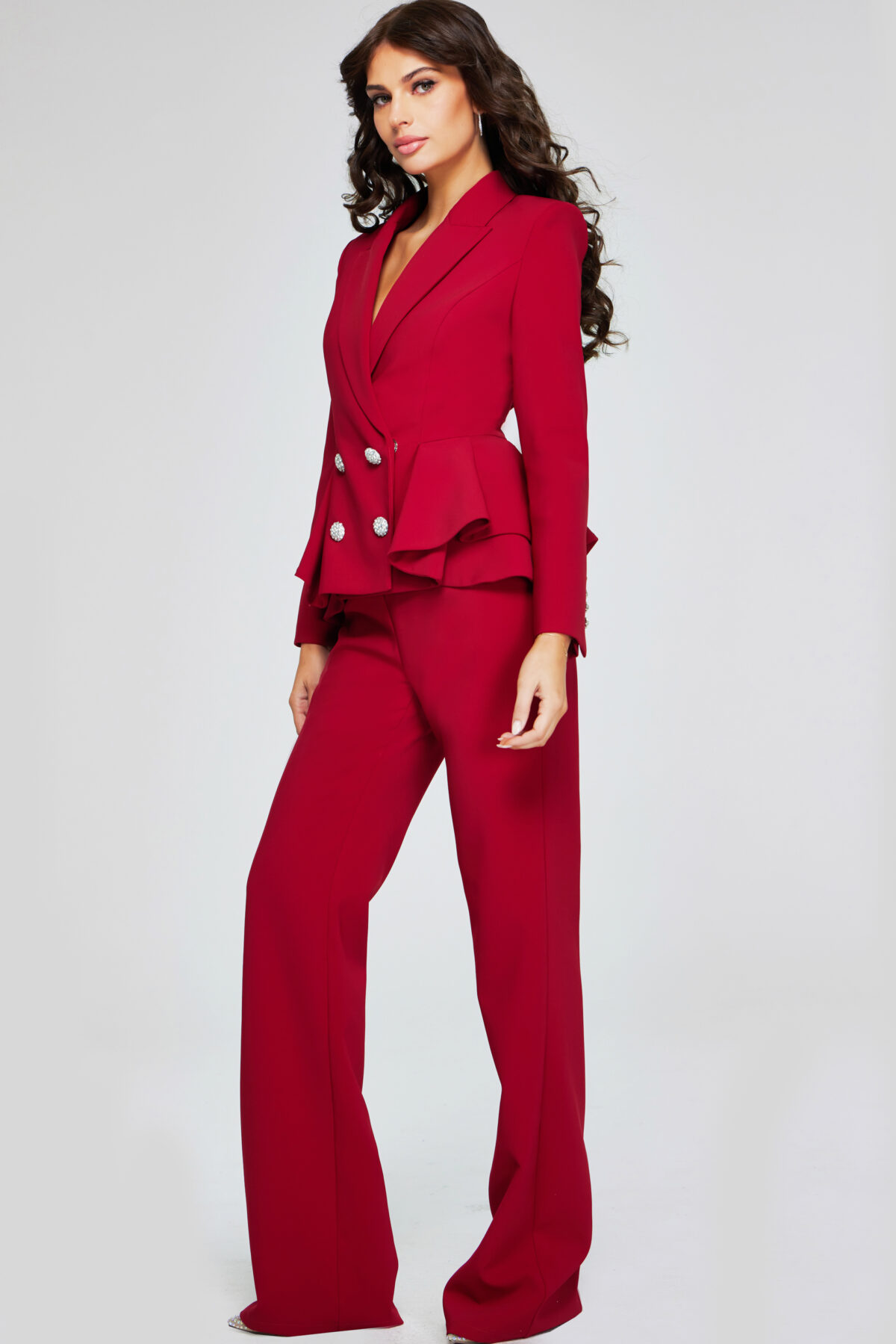 Elegant Red Pantsuit 39374 Jovani