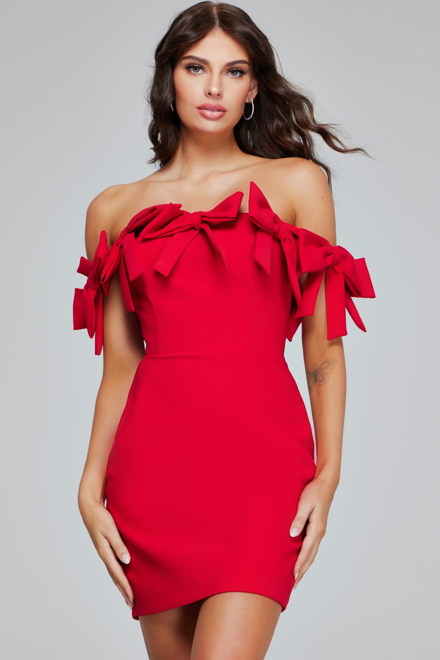 Strapless Red Fitted Dress 40185 - Jovani