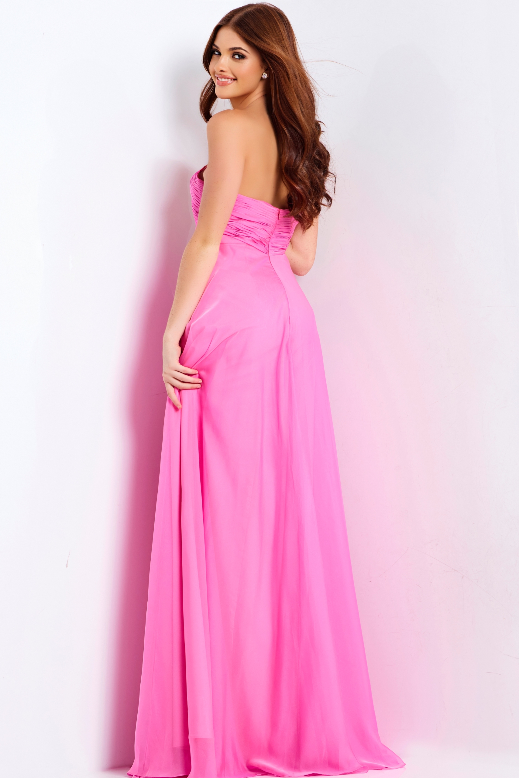 Strapless Flowing Chiffon Prom Dress 47041 | Jovani