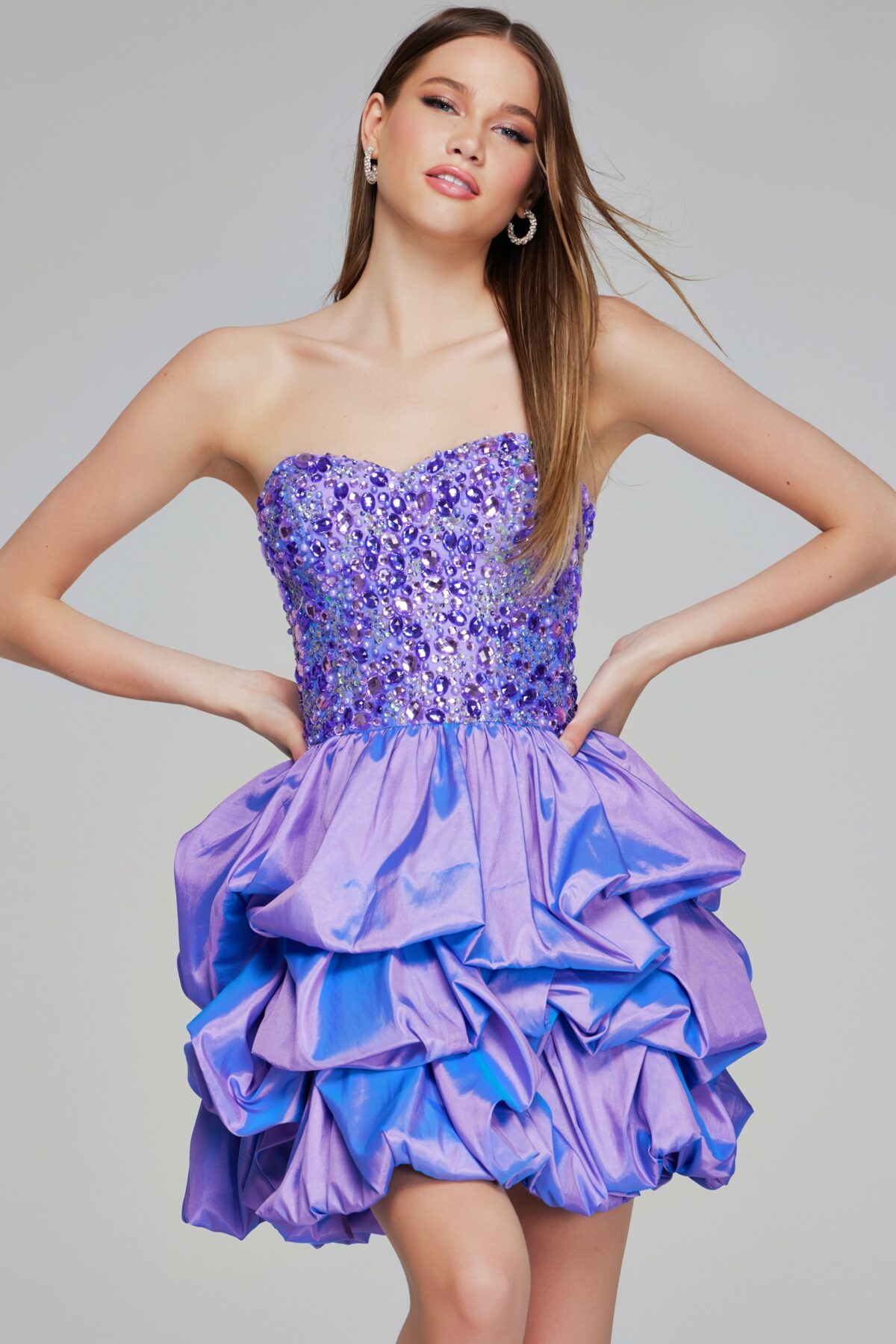 Lilac Beaded Short Dress K07390 - Jovani
